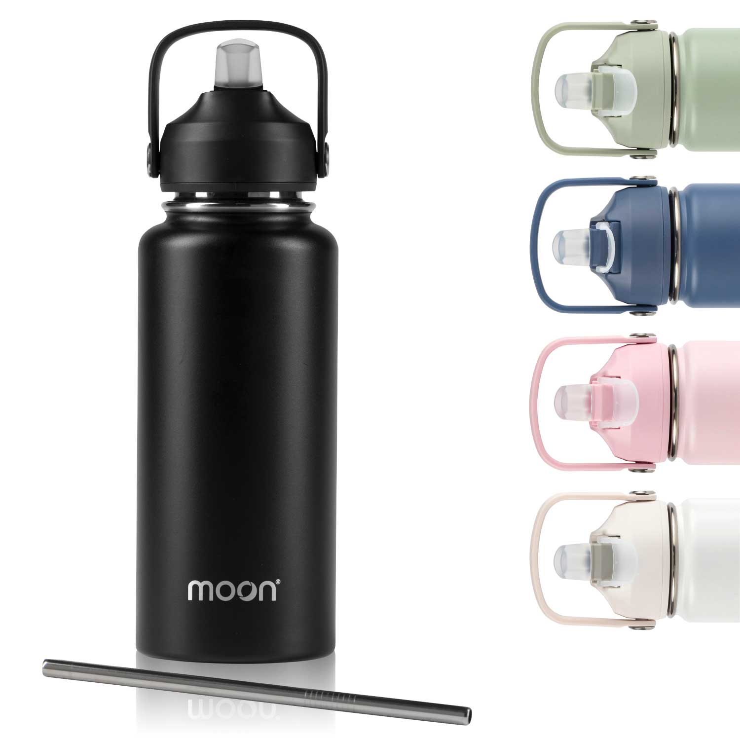 Insulated Water Bottle With Straw - Moon Bottles UK