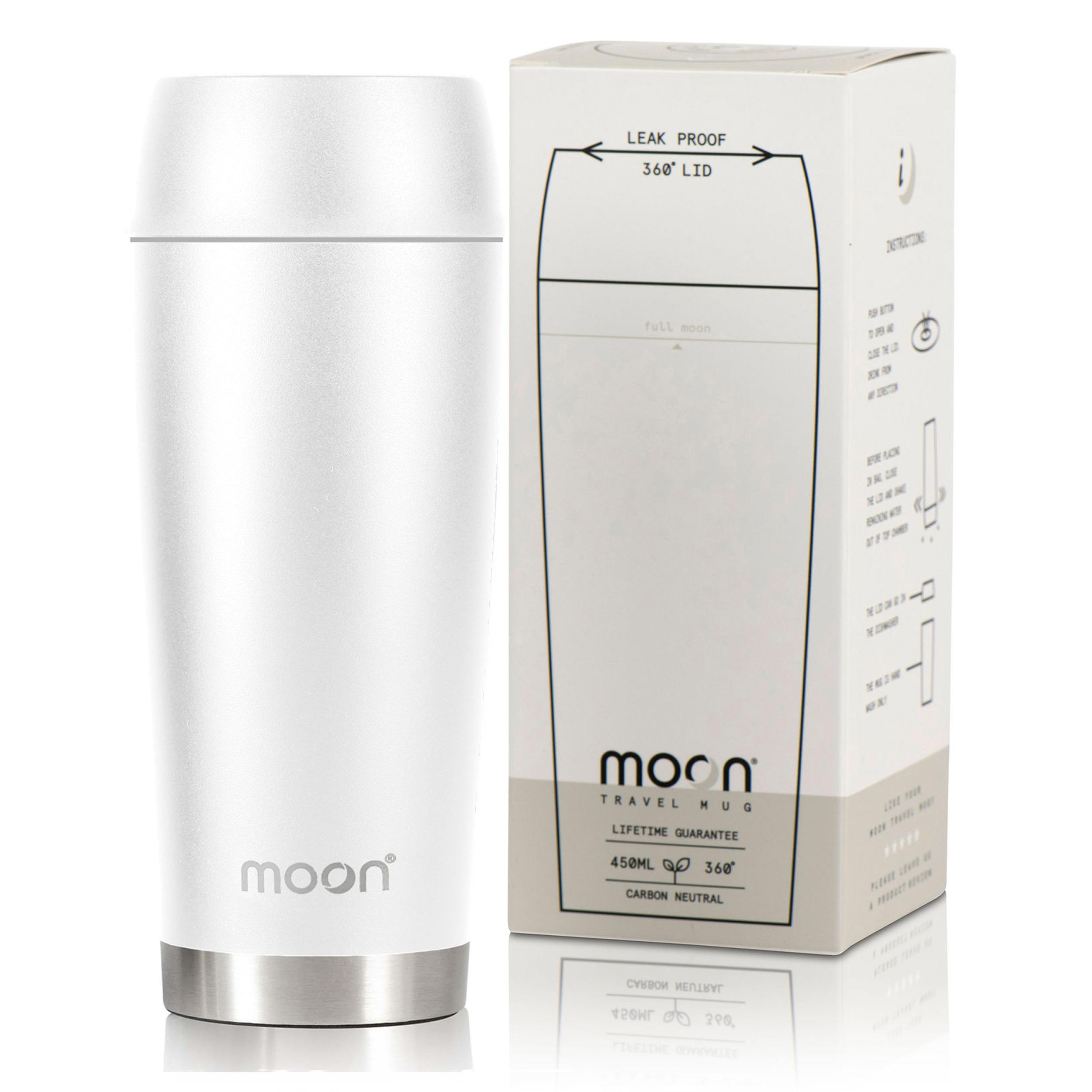 Reusable Coffee Cups UK - Moon Insulated Travel Cup with 360° Lid ...