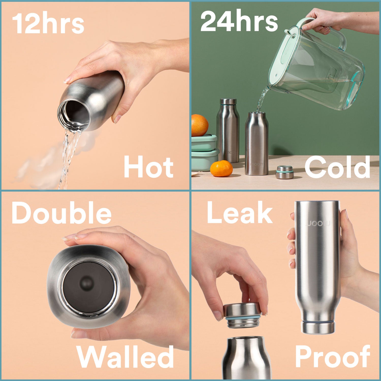 Recycled Metal Flasks - Small Vacuum Bottle - Thermal Water Flask ...