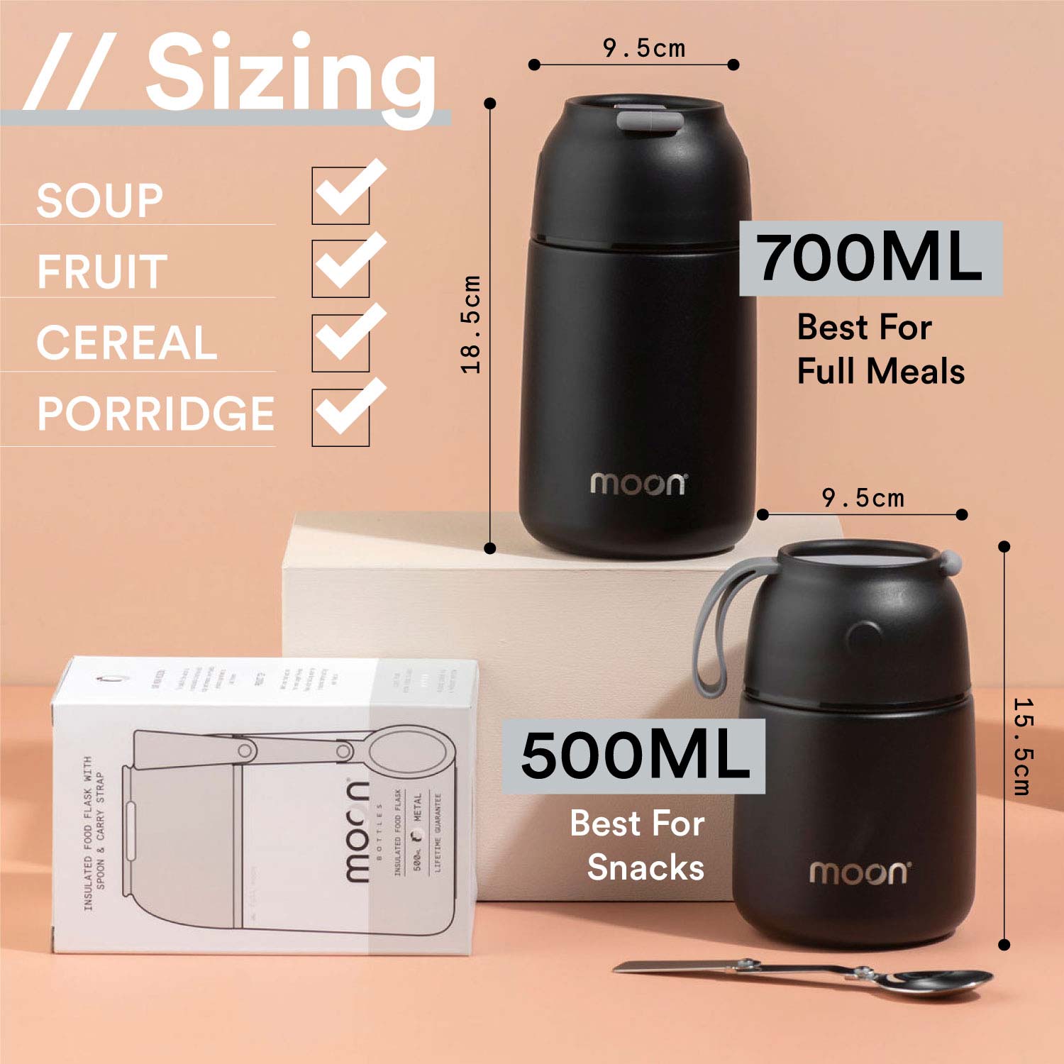Moon Food Flask - Hot Soup Container - Keeps Your Meal Warm For Longer ...