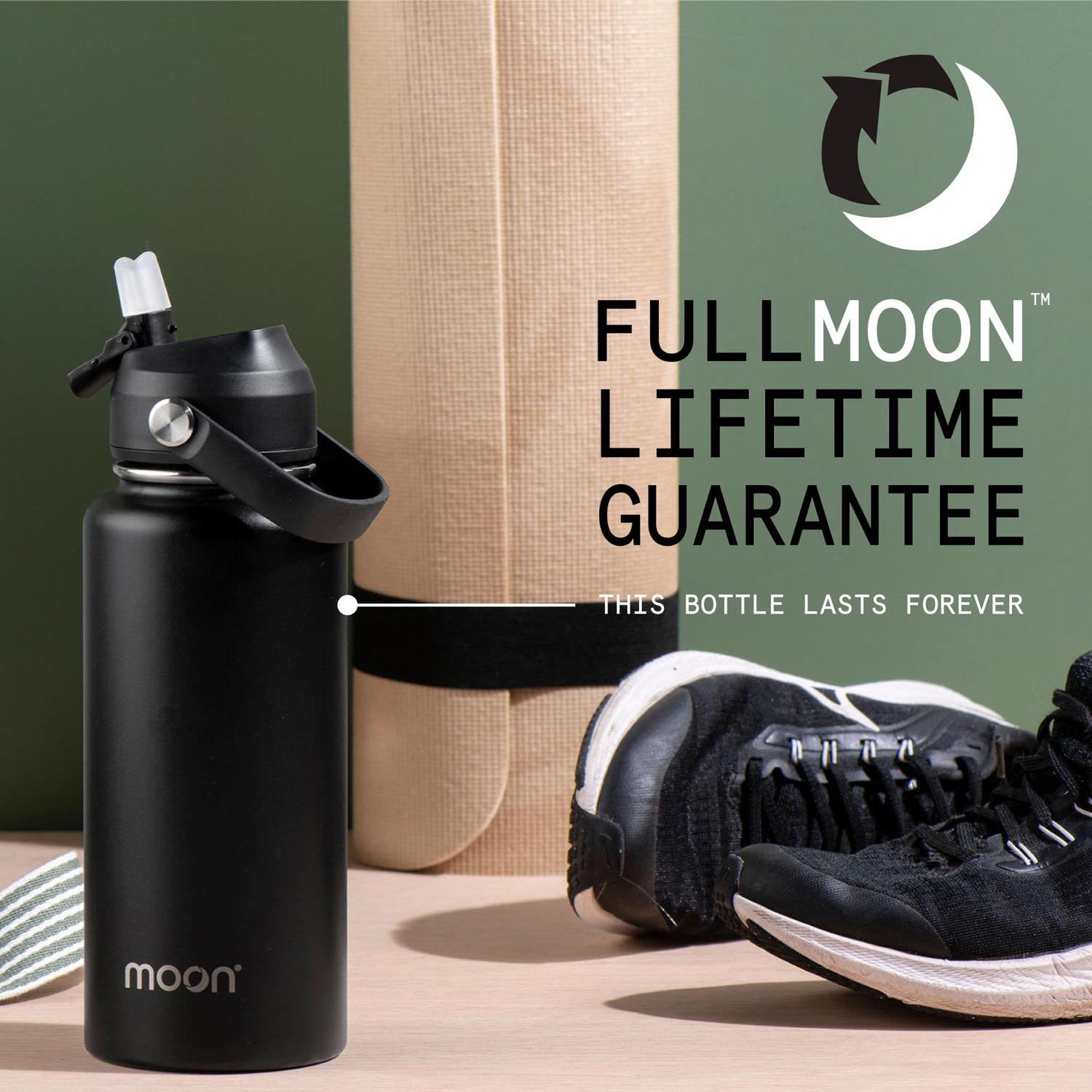 Insulated Water Bottle With Straw - Moon Bottles UK