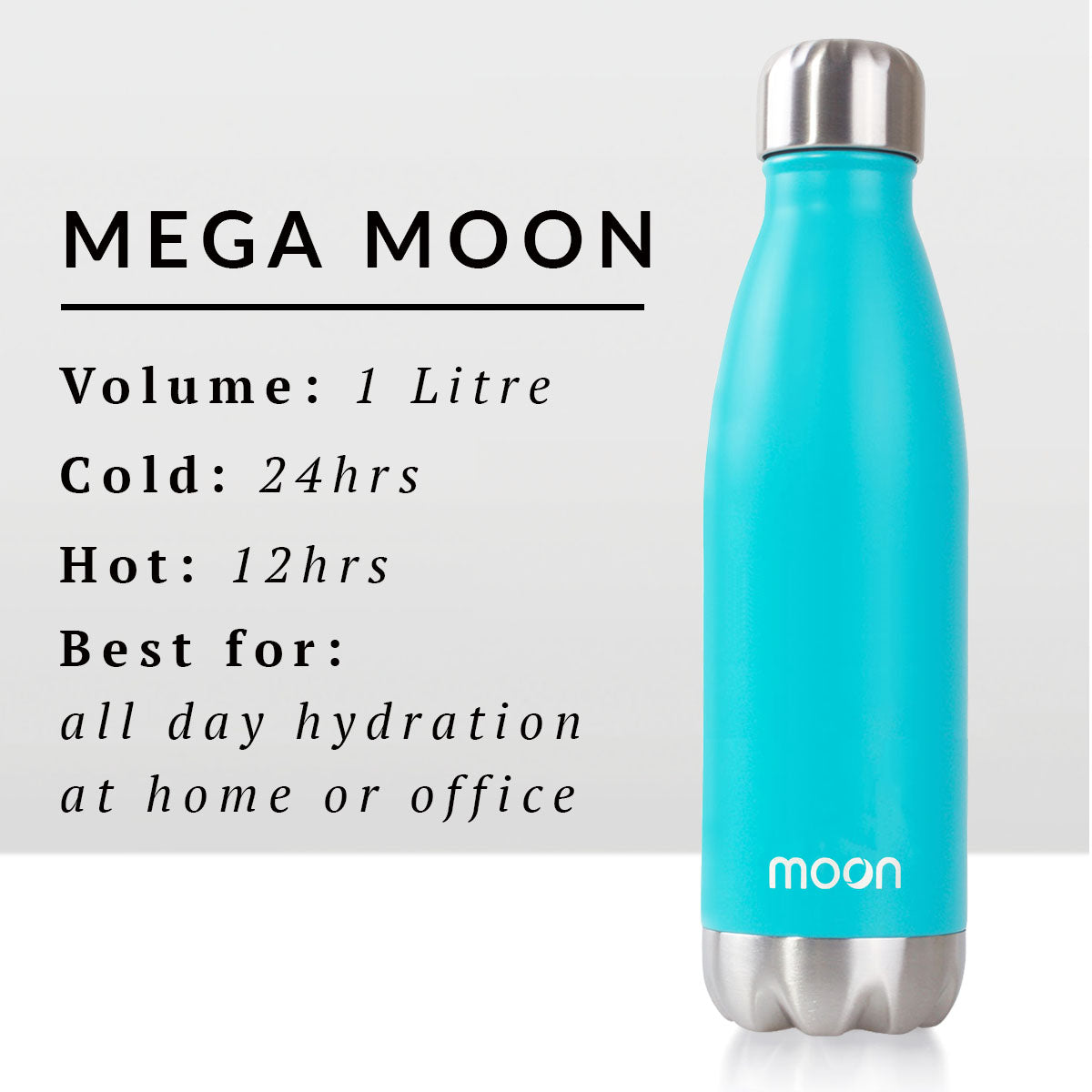 1 Litre Metal Water Bottle | Moon Bottles UK